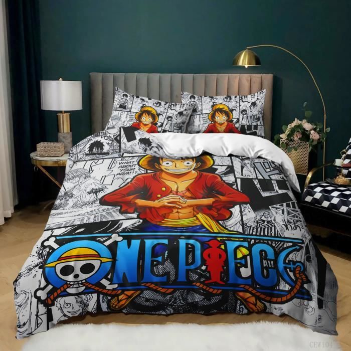Anime One Piece Parure De Lit 200 X 200cm Avec Housse De Couette One