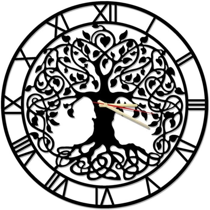 Arbre De Vie Horloge Murale En M Tal Cm Silencieux Sans Tic Tac