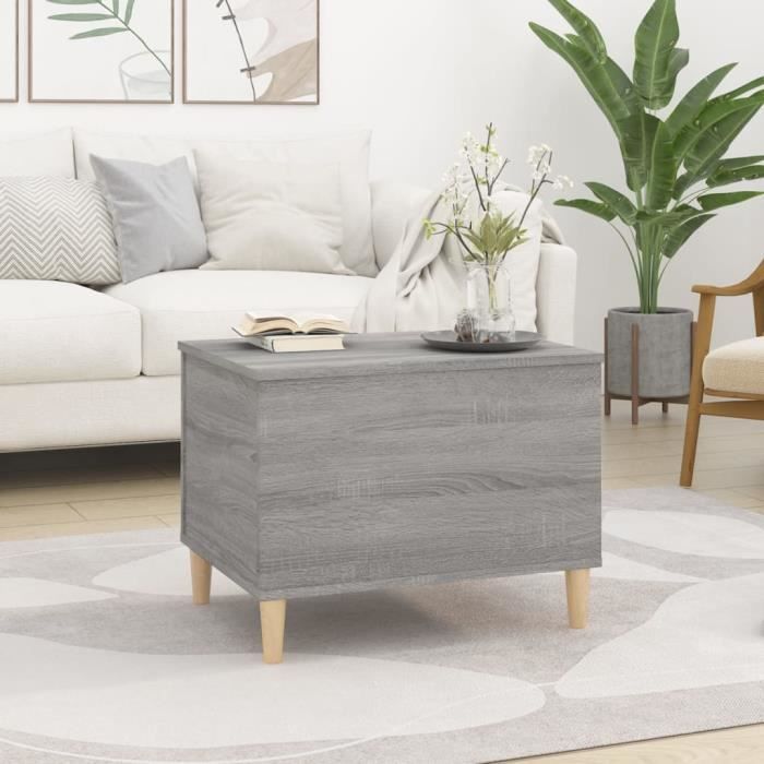 Table basse Sonoma gris x x cm Bois d ingénierie Mothinessto LY Cdiscount Maison