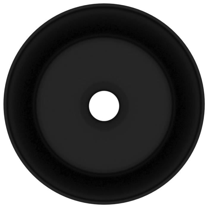 Lavabo rond de luxe Noir mat x cm Céramique ZJCHAO A poser Design moderne et élégant
