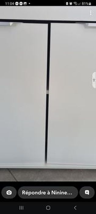 Enfilade ACCESS - 4 portes + 1 tiroir - Décor chêne Hamilton et Blanc ...