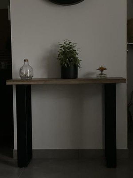 IDMARKET Console BLANCA plateau ajouré effet lattes - Cdiscount Maison