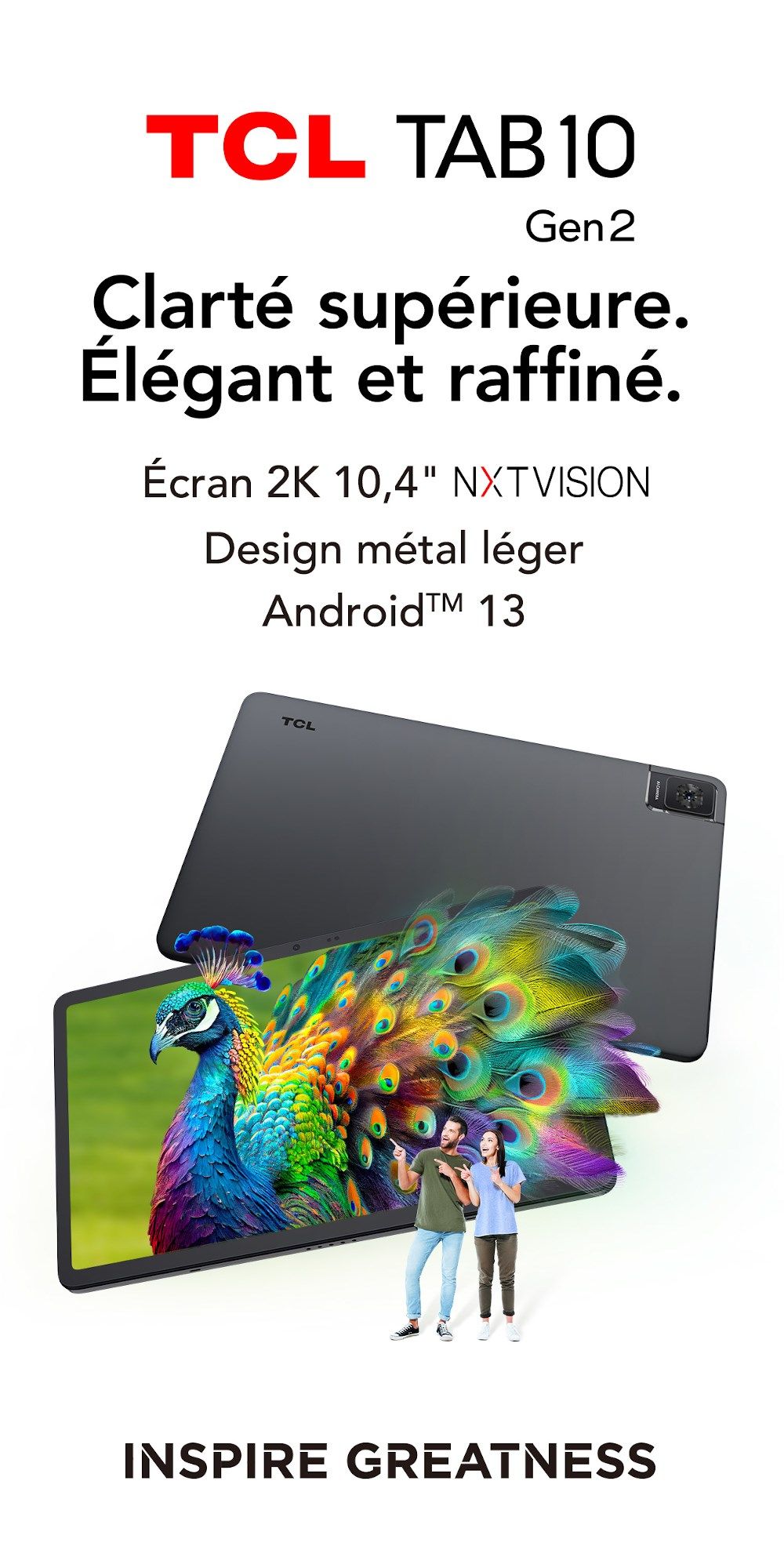 Tablette Tactile - TCL - TAB 10 GEN 2 - 10,4" - RAM 4 Go - Stockage 64 Go - Wifi - Gris foncé ...