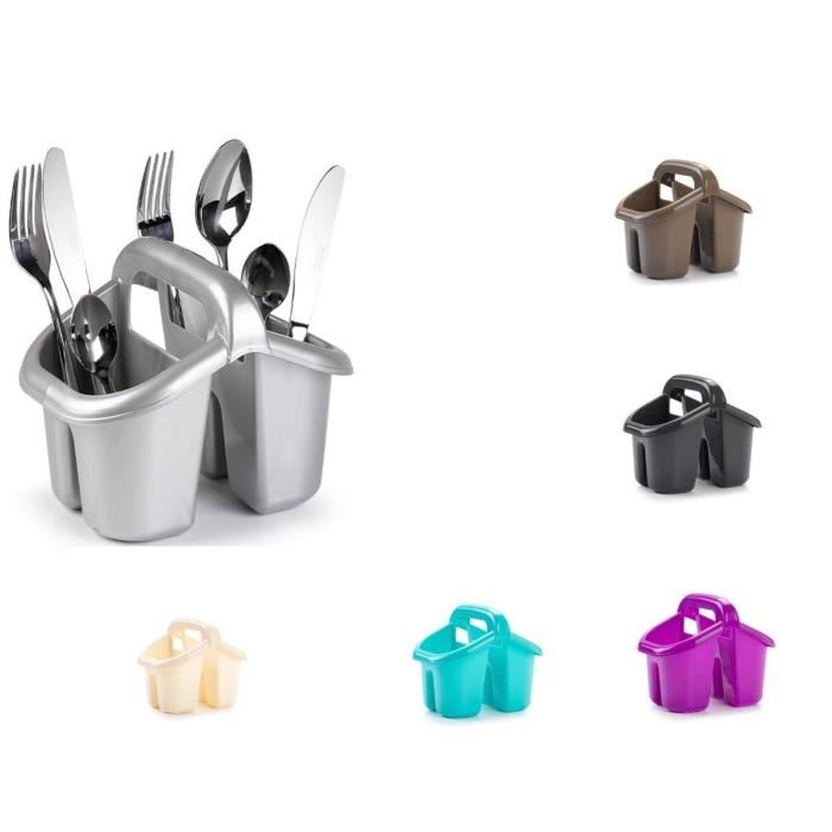 Porte-Couverts 4 Compartiment Rangement Égouttoir à Couverts avec ...