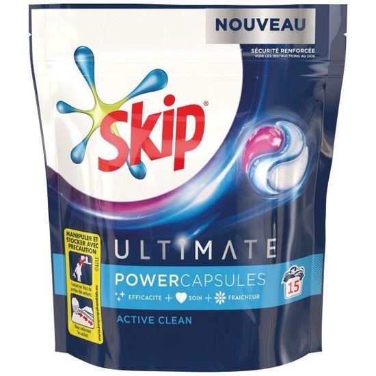 SKIP Lessive Ultimate Power Active Clean - 15 lavages - Cdiscount ...