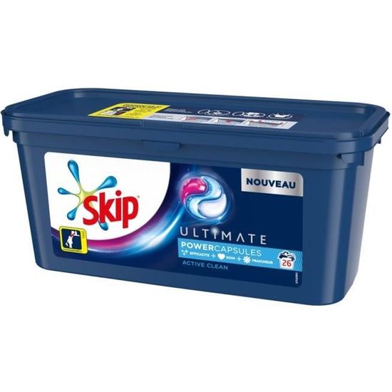 Lessive capsules active clean 702 g Skip - Cdiscount Electroménager