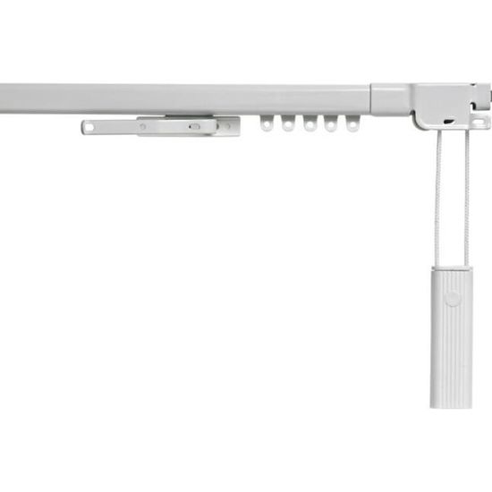 Rail de rideau extensible en métal, de couleur blanche, avec une ...