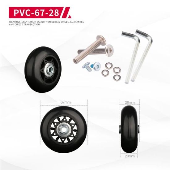 PVC-67-28 - Accessoires universels de roue à roulettes pour valise ...