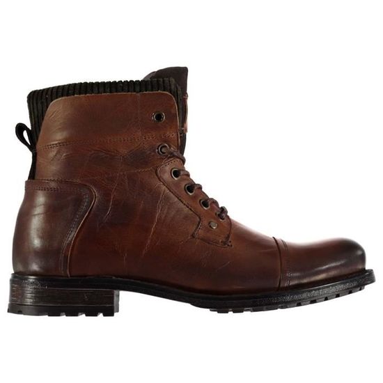 Bottes Robustes Hommes - FIRETRAP - Hays - Marron - Fermeture à Lacets ...