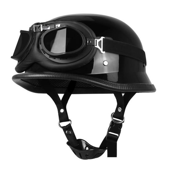Casque de Moto en cuir Vintage, demi casque de motard, ouvert au visage ...
