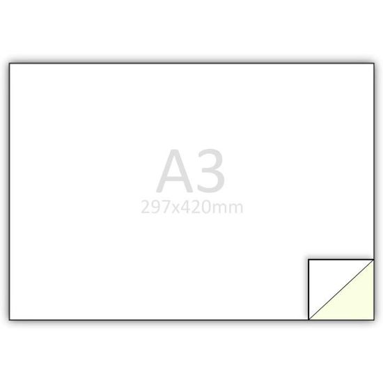 100 ex planche A3 avec 1 étiquette autocollante- Etiquette A3 420 x 297 ...