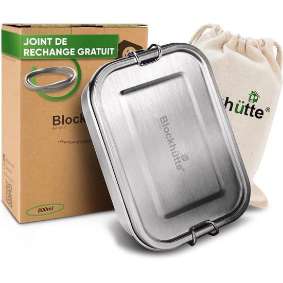 Blockhütte Boite a tartine en Inox avec 3 Compartiments I 800ml I Lunch ...