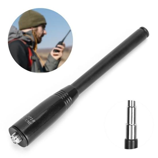 TMISHION Antenne double fréquence Na771r SMAF Télescopique, Antenne Double Bande pour Baofeng ...