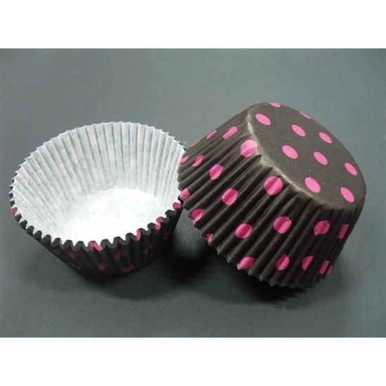 MOULE A GATEAU,14--Doublures de Cupcake en papier à pois 50x, noir ...