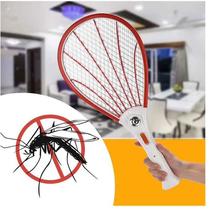 Raquette Anti-moustiques Débarrasser des Moustiques tapette à mouche électrique bug zapper Filet ...