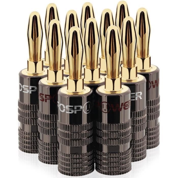 Fiches Bananes (6 Paires)plaqué Or 24k à Double vis pour Haut ...