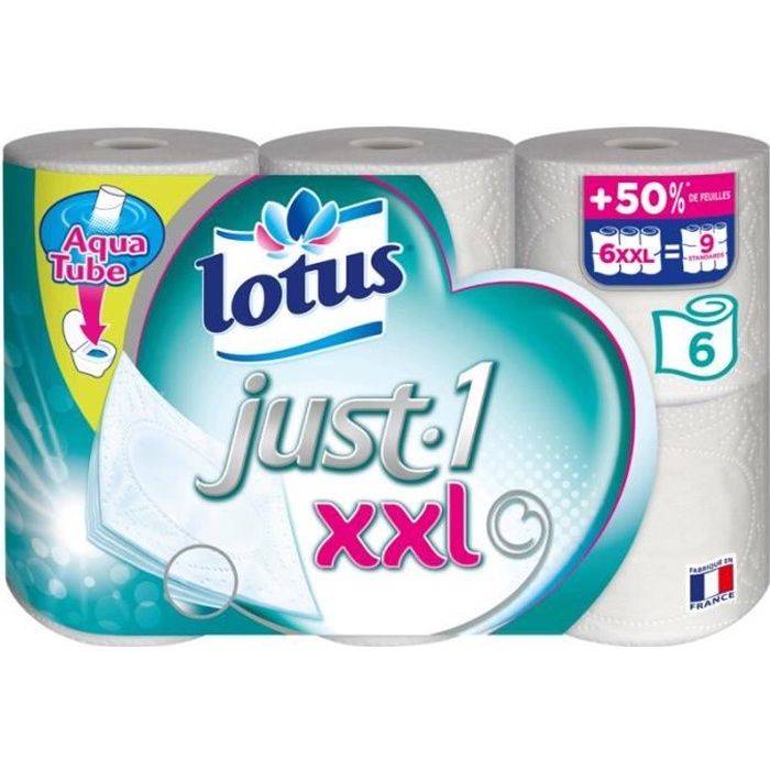 LOTUS Papier toilette Just.1 XXL - 5 épaisseurs - 6 rouleaux - Blanc ...