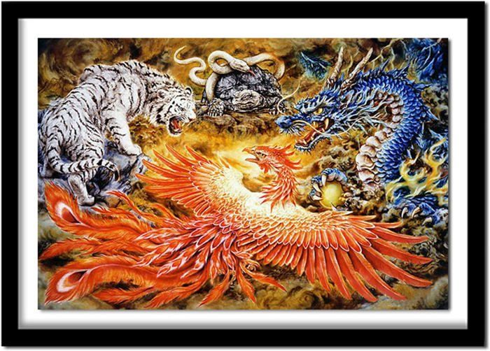 Peinture Diamant Dragon Phoenix Tigre Serpent,Peinture Numero Adulte,5D ...