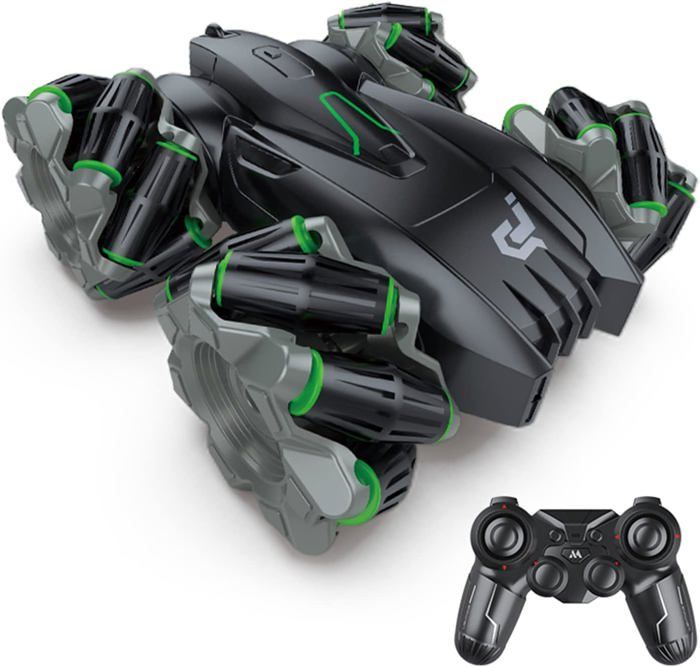 Rc Voiture Télécommandée Tout Terrain,4Wd 360°Rotation Stunt Car Offroad Rc Véhicule Avec Led,2 ...