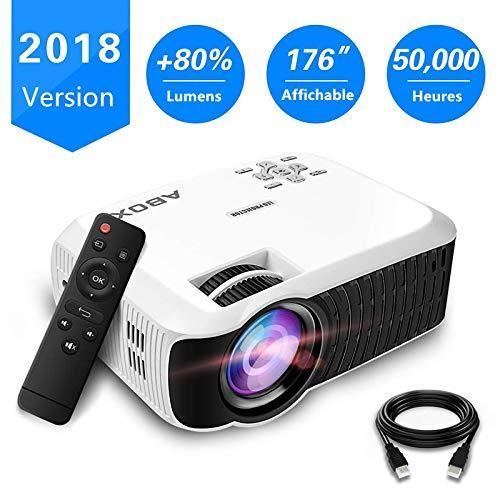 ABOX Vidéoprojecteur Portable LED LCD Projecteur HD 1080p, Mini Soutien ...