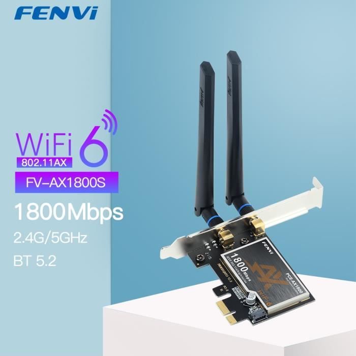 FV-AX1800S - adaptateur Wi Fi 6E 802.11AX, 5374 mb-s, Intel AX210, PCIe ...