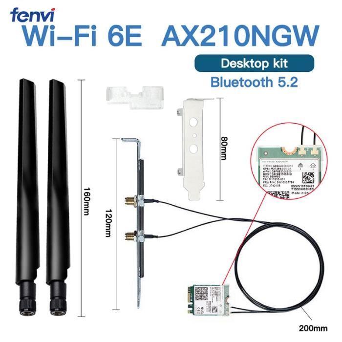 Kit wifi 6e ax210ngw - Carte Wifi Sans Fil Intel Ax210 802.11ax 6e ...