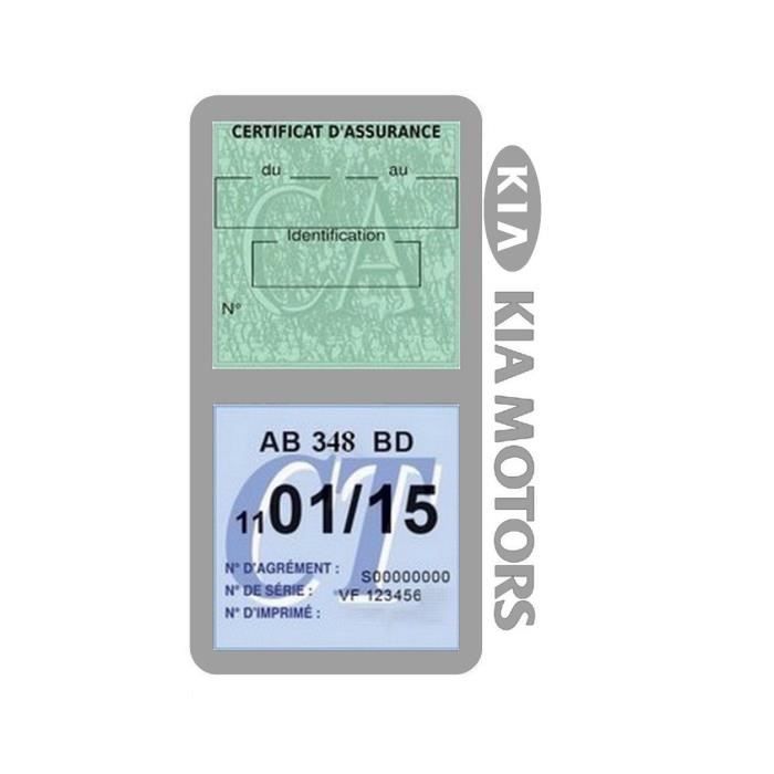 KIA VD36 GRIS POCHETTE ETUI VIGNETTE ASSURANCE VOITURE ET CONTROLE ...