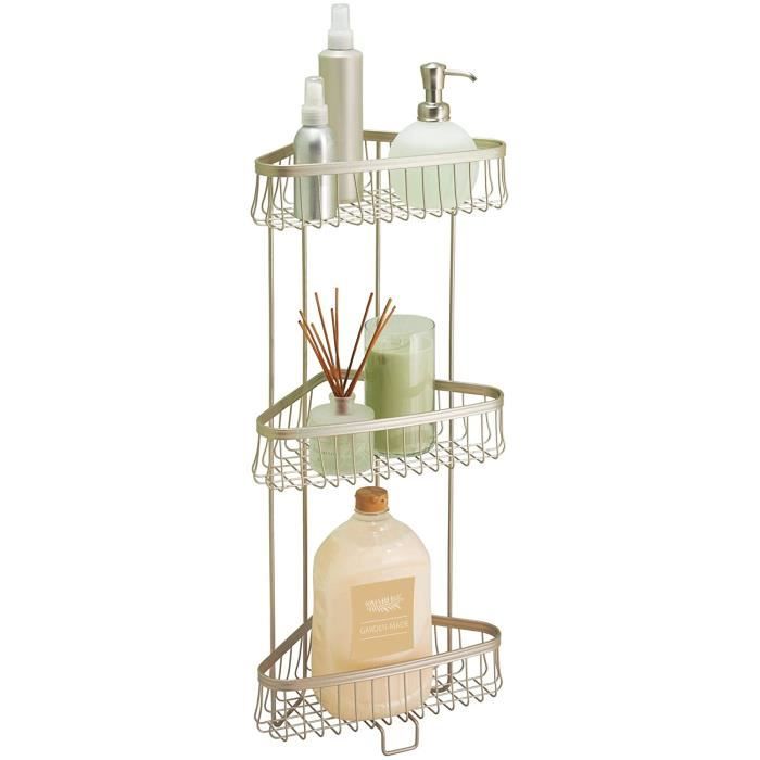 InterDesign York Lyra etagere d angle salle de bain, petite étagère de ...