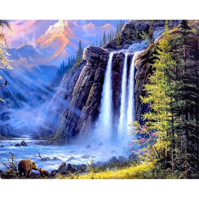 Square Diamond Painting Cascade Carrées 50X40Cm Painting Diamant ...