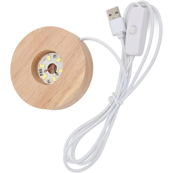 Base De Lampe À Led, Interface Usb Et Base De Lumière En Bois Pour ...