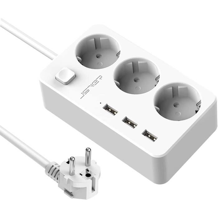 Multiprise Usb Avec 3 Prises(3680W 16A),Bloc Multiprise Usb Multiprise ...