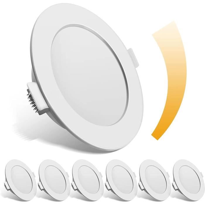 Spot LED encastrable Dimmable,Spot de Plafond Encastré 6W 500lm,Spot Encastré Extra Plat 26MM ...