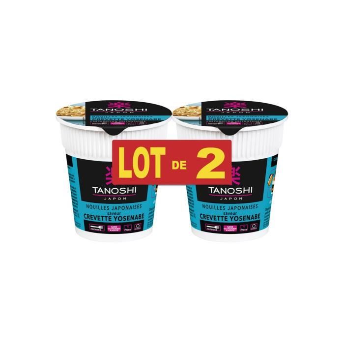 Nouilles cup crevette yose Tanoshi x2 - 65g - Cdiscount Au quotidien