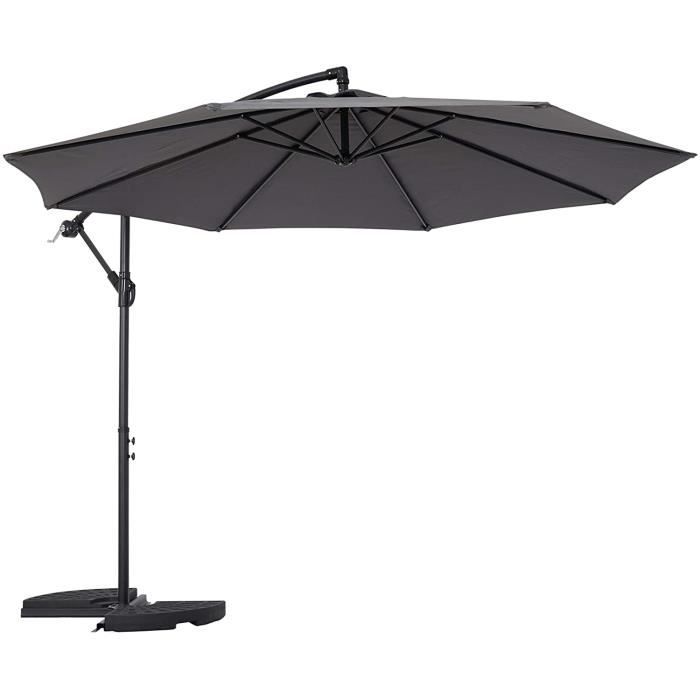 Mondeer Parasol Déporté avec Manivelle, 3M Parasol de Jardin, Parasol ...