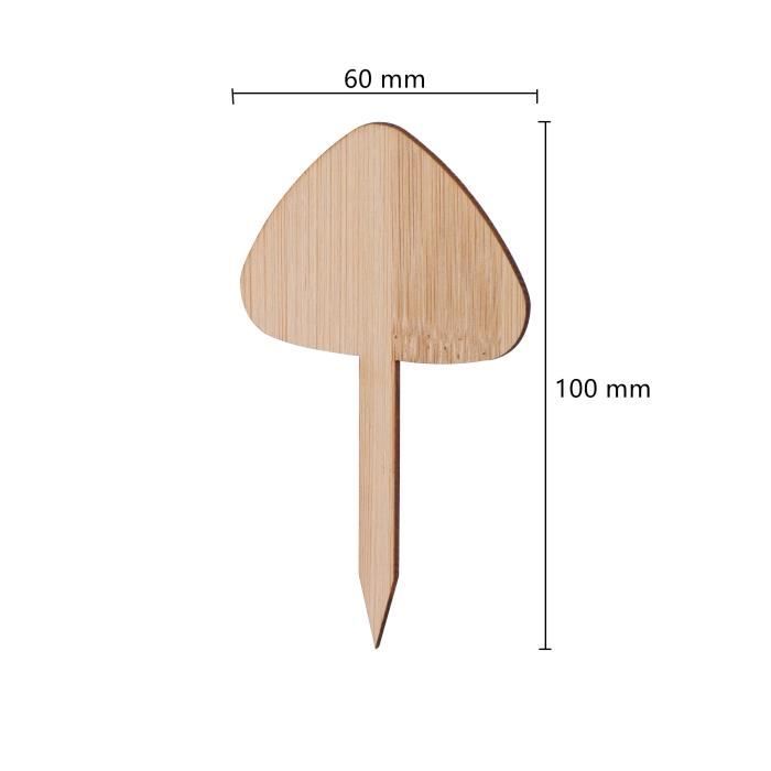 Marque-plante,Étiquettes de jardin en bois de bambou, 2 pièces ...