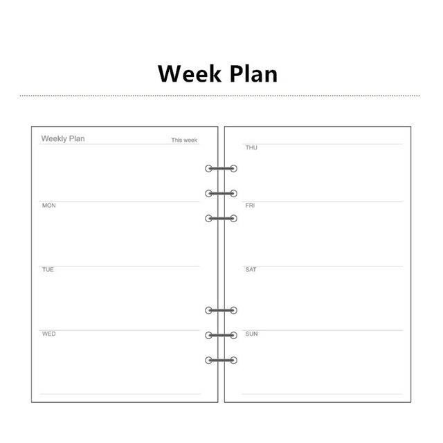 A6 - Plan de semaine - spirale transparent PVC cahier couverture lâche ...