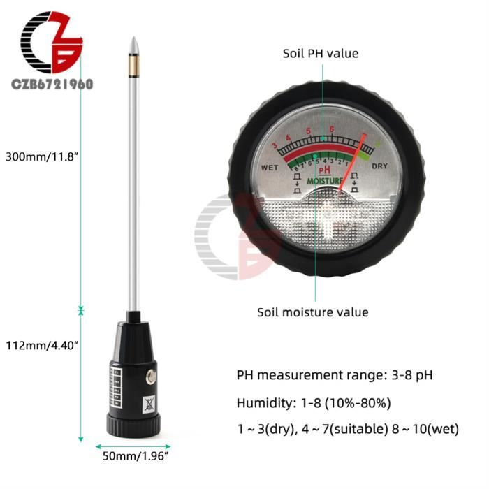 Mesure-controle,Testeur d'humidité du sol 2 en 1, testeur d'humidité du ...