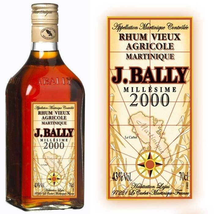 Rhum vieux J. Bally 2000 43° - La cave Cdiscount