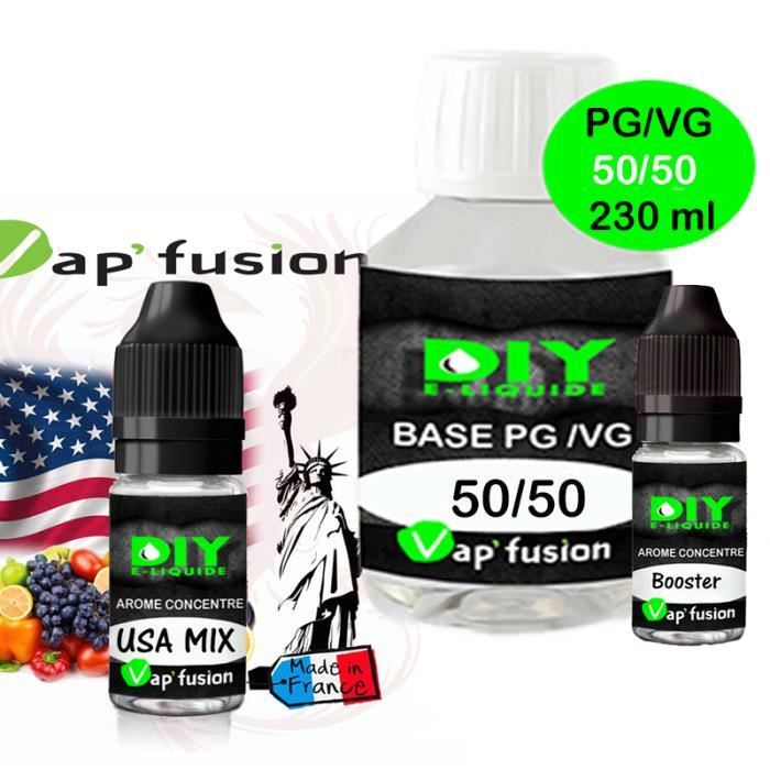 Pack base DIY facile e liquide USA-MIX 230 ml Vap'fusion (6mg ...