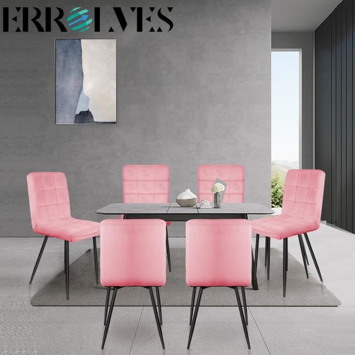 ERROLVES®Rose-Lot de 6 chaises-Style Moderne-41 cm x 39 cm x 91 cm ...