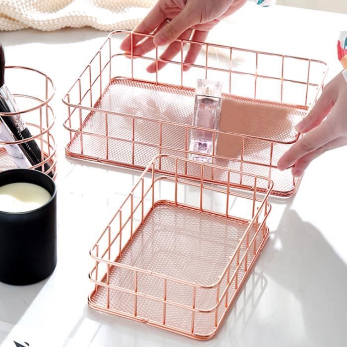 Stockage de cosmétiques, porte-fruits, casse-croûte en fer rose pour la ...