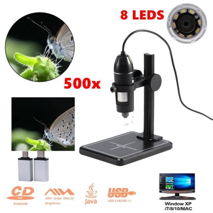 MICROSCOPE OPTIQUE,500x Black Stand Microscope numérique professionnel ...