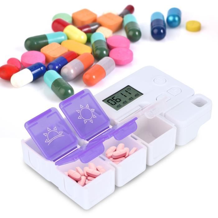 HURRISE Boîte à pilules Portable 5 grilles Timing Pill Box Support de ...