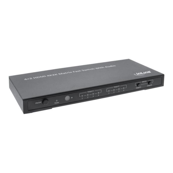 INLINE Commutateur HDMI Matrix 4K2K - 4 entrées x 2 sorties (bureau ...