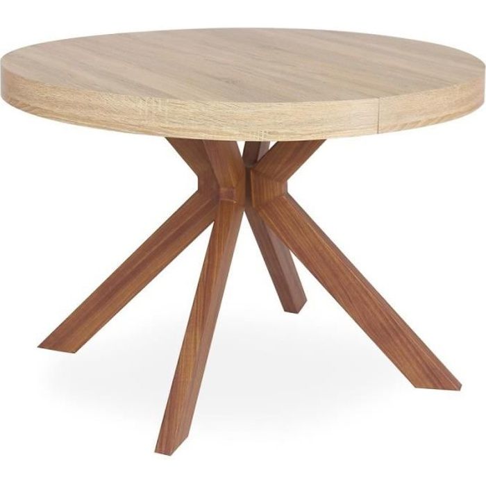 Table Ronde Extensible Zefane 160-260cm Naturel - Paris Prix - Moderne ...