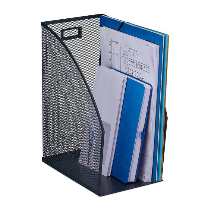 Relaxdays Range-revues, format A4, design maille, HxLxP: 32x16x24,5 cm ...