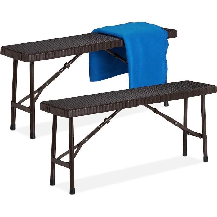 Banc Pliant, lot Pratique de 2, terrasse, Jardin, Camping, Plastique ...