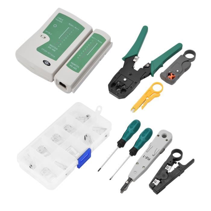 Tbest Outils de maintenance réseau Kit d'outils de service réseau LAN ...