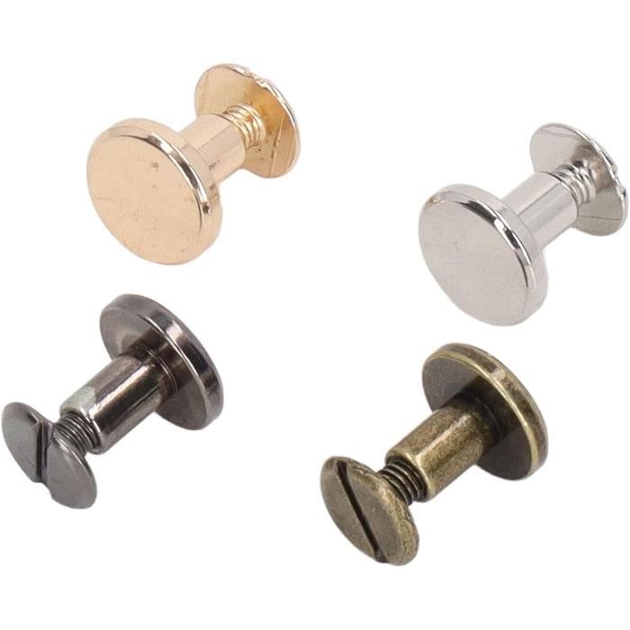 80 Pièces Chicago Vis À Tête Ronde Rivets Goujons Rivets Vis De Reliure ...