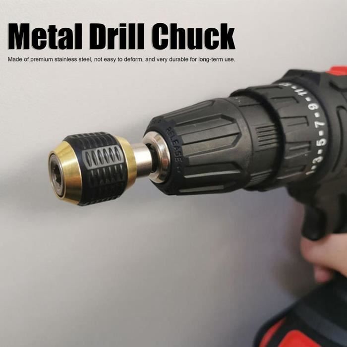 HIB Adaptateur de perceuse-visseuse Pop-Up Drill Chuck Hex 1/4in Métal ...